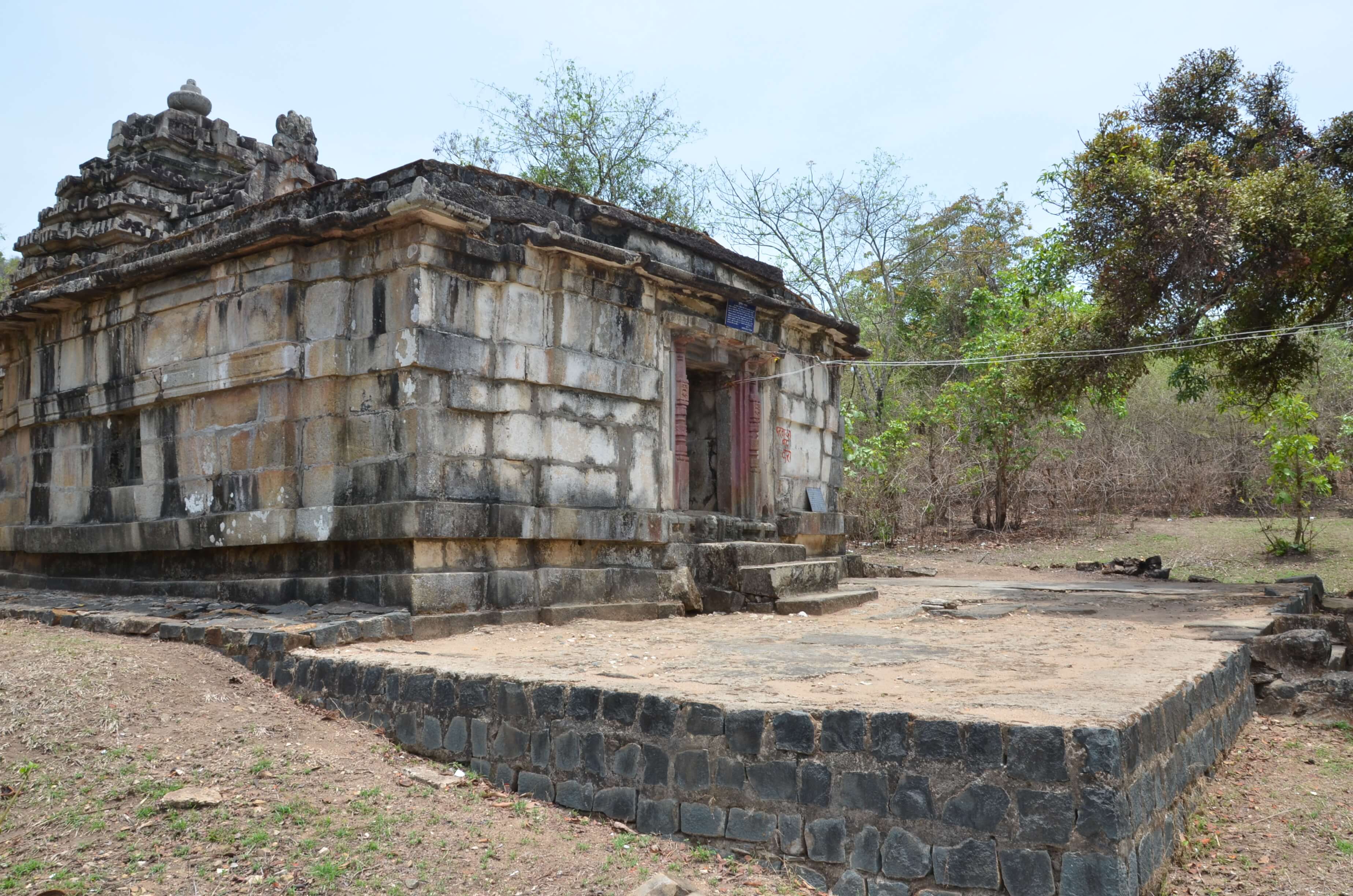 An old and typical Jain temple in the Jungle with fine carving ...